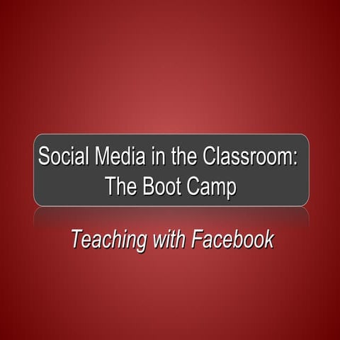 Teaching with Facebook | Social Media in the Classroom: The Bootcamp | PPT