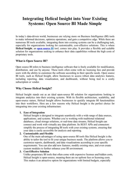 Why Helical Insight is the Leading Open-Source BI Solution for ...