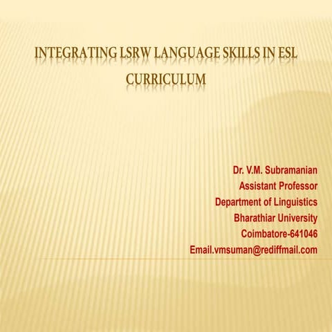 Integrating LSRW Language Skills in ESL Curriculum1.pptx