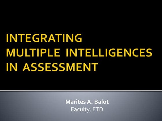 The Theory of Multiple Intelligences | PPT