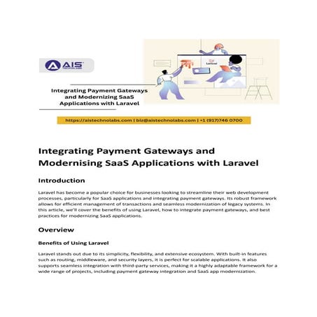 Integrating Payment Gateways And Modernising Saas Applications With