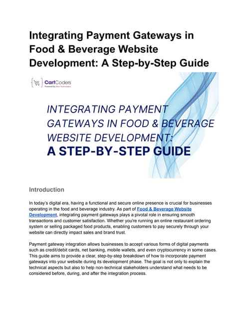 Payment Gateway Integration: Roadmap, Costs, Skills | PDF | Web Development | Internet