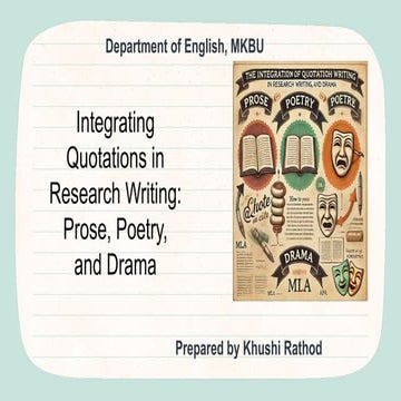 Integrating Quotations in Research Writing_ Prose, Poetry, and Drama | PPT