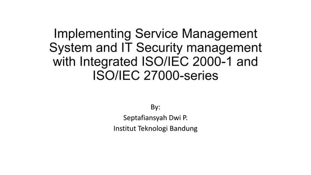 Benefits of Integrating ISO and CMMI Service Management System ...