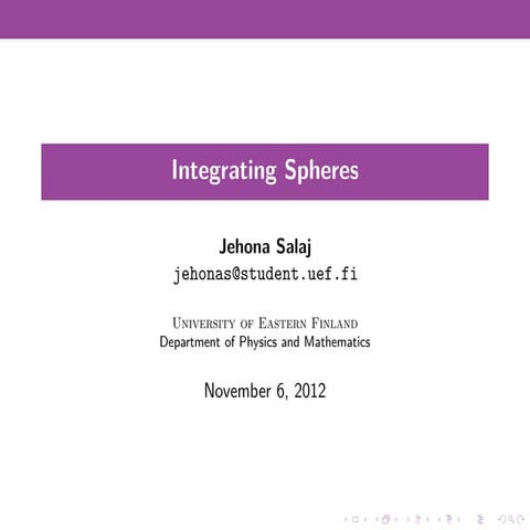 Integrating spheres | PDF