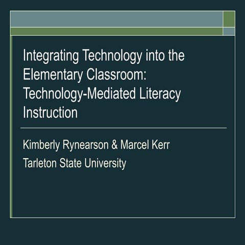 Integrating technology into the elementary classroom j clare | PPT