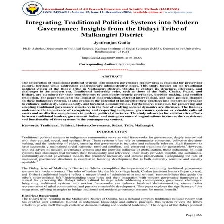 Integrating Traditional Political Systems into Modern Governance ...