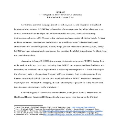 Integration and interoperability LOINC | PDF