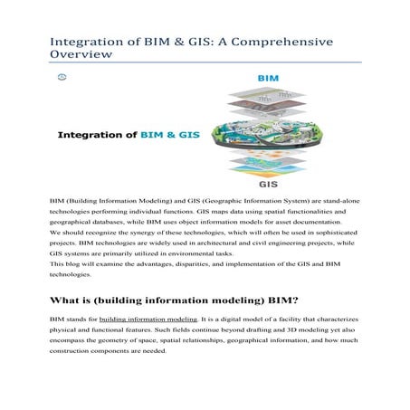 Integration of BIM & GIS: A Comprehensive Overview | PDF