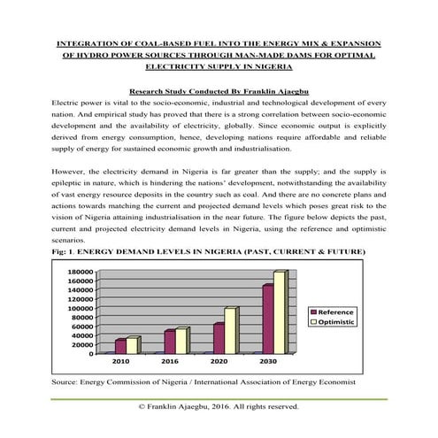 Integration of coal based fuel into the energy mix & expansion of hydro ...