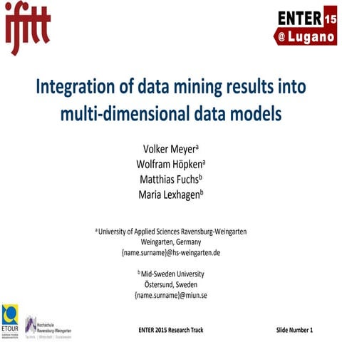 Integration of data mining results into multi-dimensional data models ...