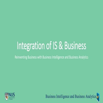 Integration of Information system & Business(Business Analytics annd ...
