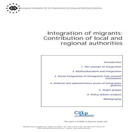 Integration of migrants contribution of local and regional authorities ...