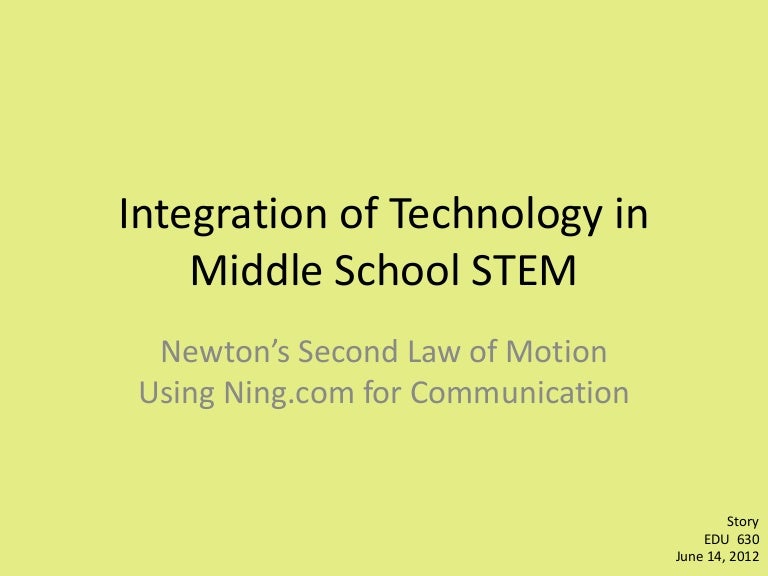 Integration of technology in middle school stem
