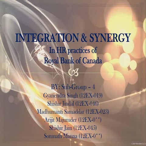 Integration & synergy megagrp1 sbgrp4