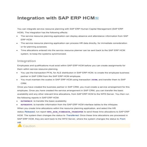 Integration with sap crm and sap erp hcm | PDF