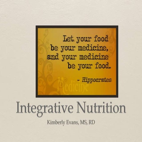 Integrative Nutrition: Integrative Health Week 2014 | PPTX