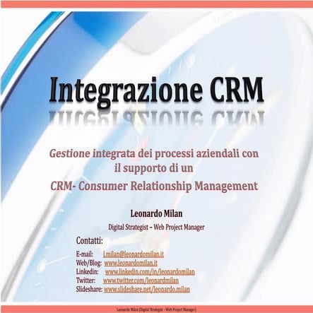 Integrazione del CRM nei processi aziendali | PDF