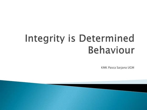 INTEGRITAS KRISTEN | PPT