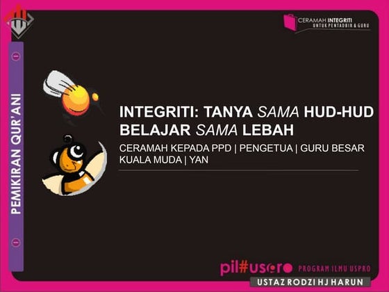 INTEGRITI DALAM PEKERJAAN MENURUT ISLAM | PPTX