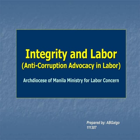 Integrity and labor (abgalgo2007) | PDF