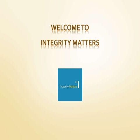 Compliance Hotline - Integrity Matters | PPTX
