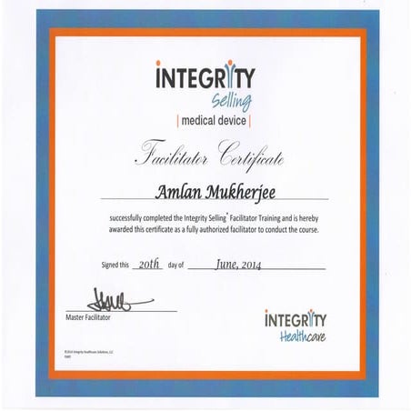 Integrity selling certificate | PDF