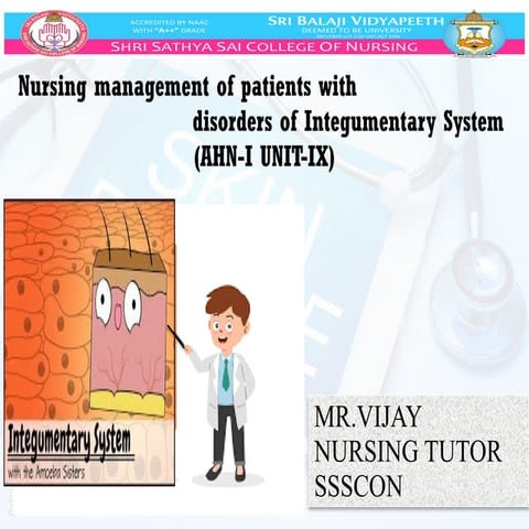 Integumentary system ppt slides ADULT HEALTH NURSING | PPTX