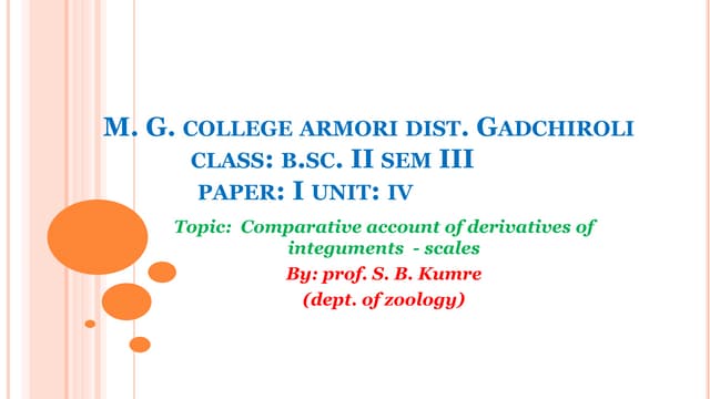 Integument of vertebrates | PPTX