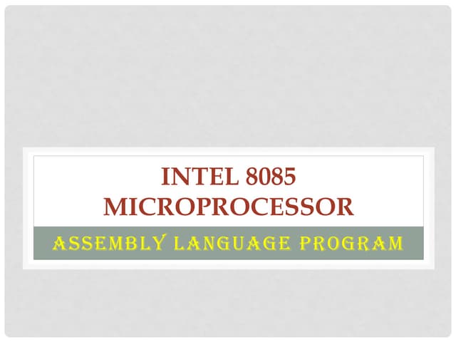 Intel 8085 largest number in a data array | PPT Intel 8085 largest number in a data array | PPT