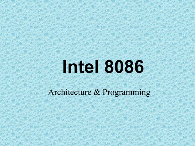 The Intel 8086 microprocessor
