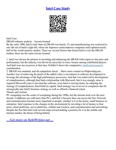 Case Study: Intel Corporation 1968-2003 | PDF | Computing | Technology & Computing