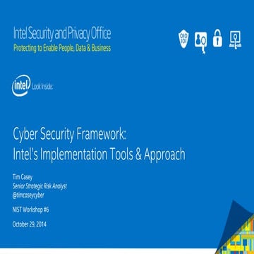 Intel Presentation from NIST Cybersecurity Framework Workshop 6 | PPT