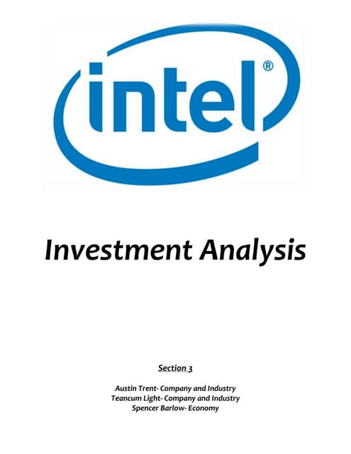 Intel Corporation (INTC) Stock Pitch | PPT