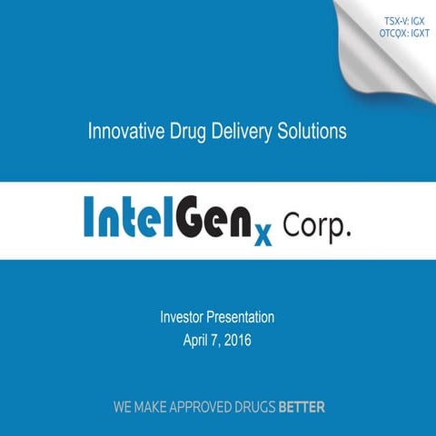 Intelgenx april 7-2016 | PPT