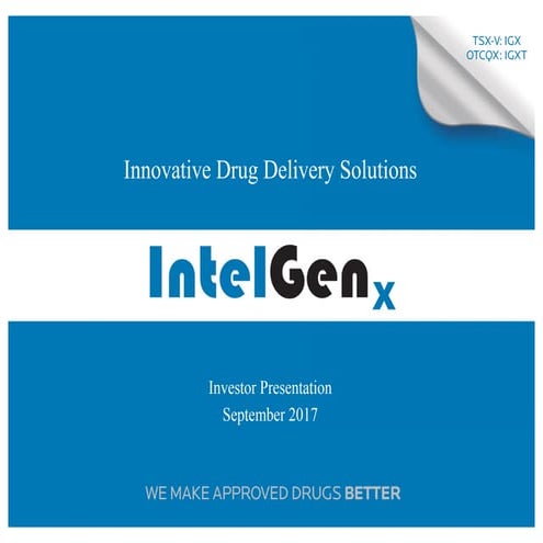 Intelgenx presentation september 2017 final | PPT