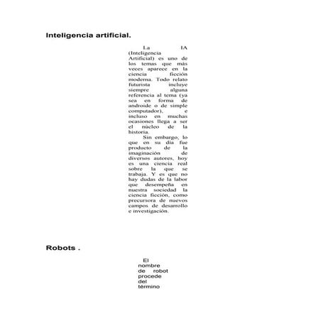 Lectura inteligencia artificial | PPTX