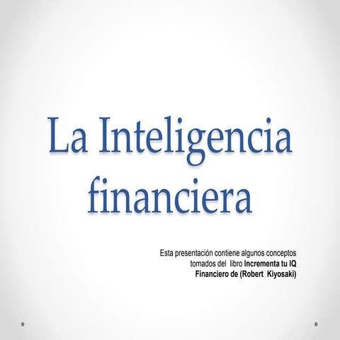 La Inteligencia Financiera Pptx
