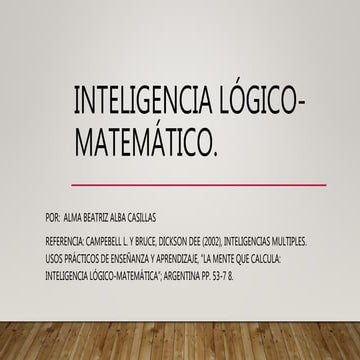 Inteligencia logico matematico | PPTX