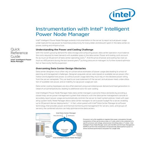 Intel Node Manager Technology Brief | PDF