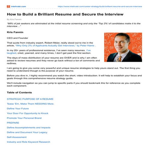 Powerful Resume Strategies to Land The Interview | PDF