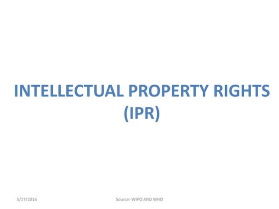 Intellectual property rights | PPTX | Business | Business and Finance