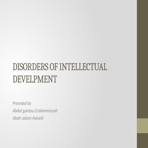 Intellectual disability | PPT
