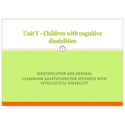 Intellectual Disabilities presentation full | PDF