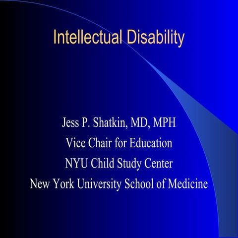 Intellectual disability | PPT