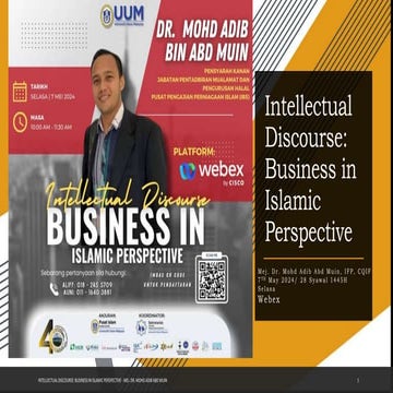 Intellectual Discourse Business in Islamic Perspective - Mej Dr Mohd ...