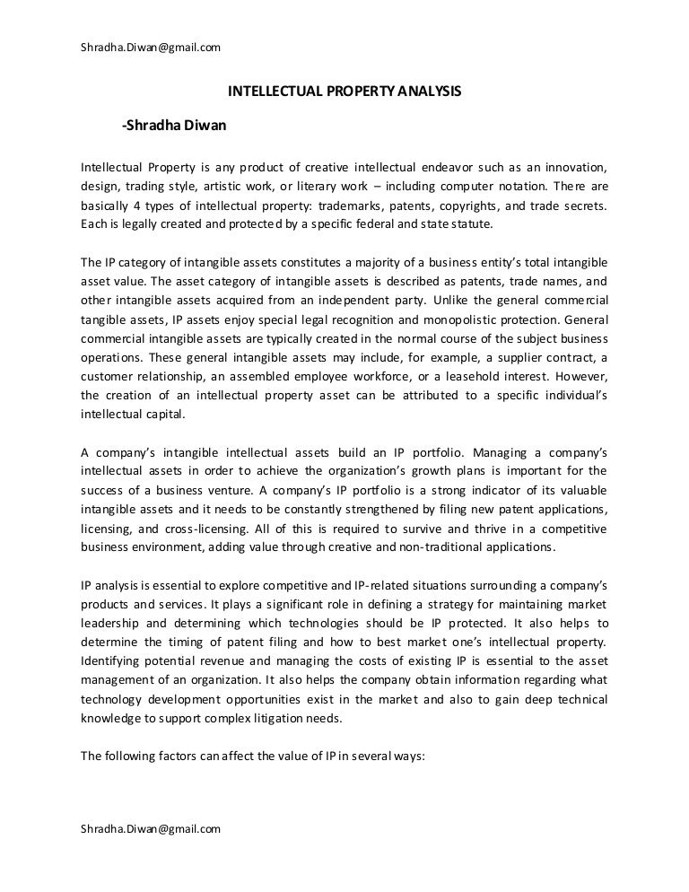 Intellectual Property Analysis