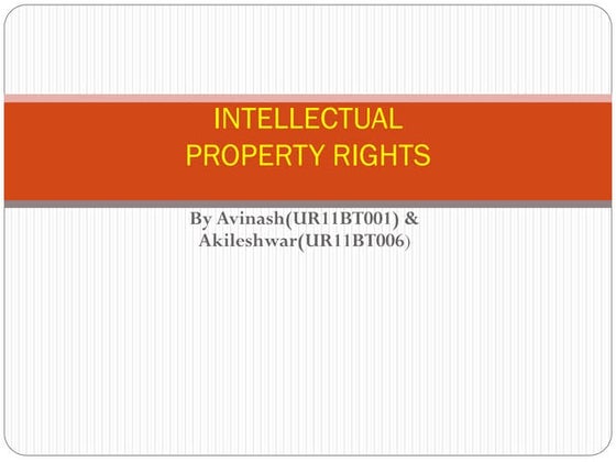 General Principles of Intellectual Property: Concepts of Intellectual Property (IP) | PPTX