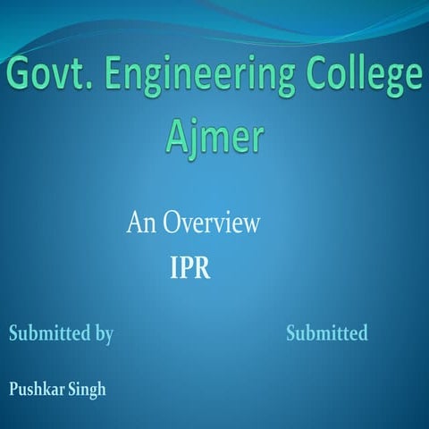 Intellectual property rights | PPTX | Business | Business and Finance