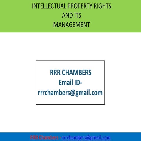INTELLECTUAL PROPERTY RIGHTS - PPT. pptx | PPT